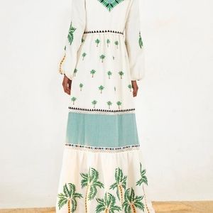 FARM Rio | Dresses | Farm Rio Palm Tree Embroidered Dress S Nwt | Poshmark